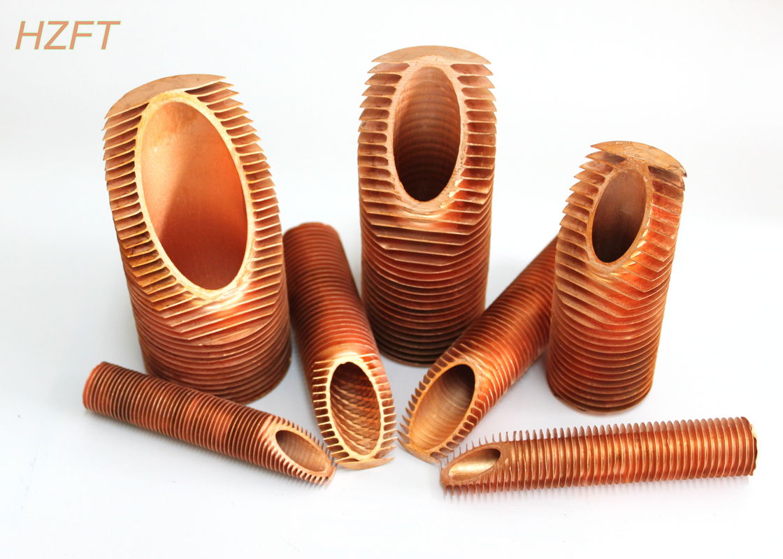 Cold Worked Copper Finned Tube For Air Cooling / Finned Tubes Heat ...